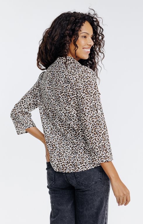 Chemise imprimé léopard - coloris BEIGE - Armand Thiery