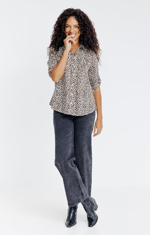Chemise imprimé léopard - coloris BEIGE - Armand Thiery