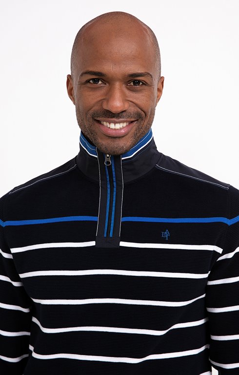 Polo col montant manches longues Rayé - 25,00€ - Armand Thiery