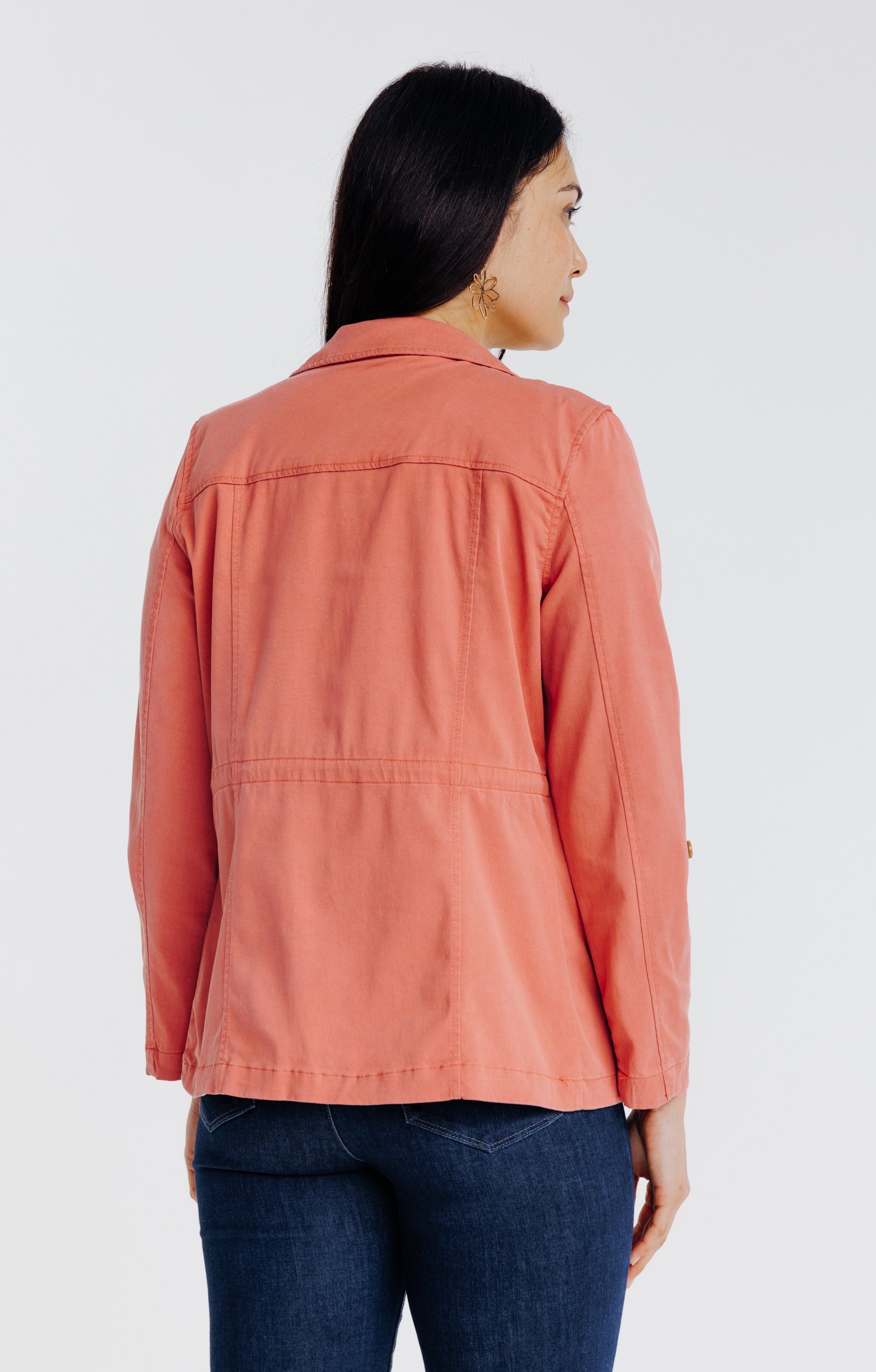 Saharienne en coton Tencel™ Lenzing - coloris PAMPLEMOUSSE - Armand Thiery