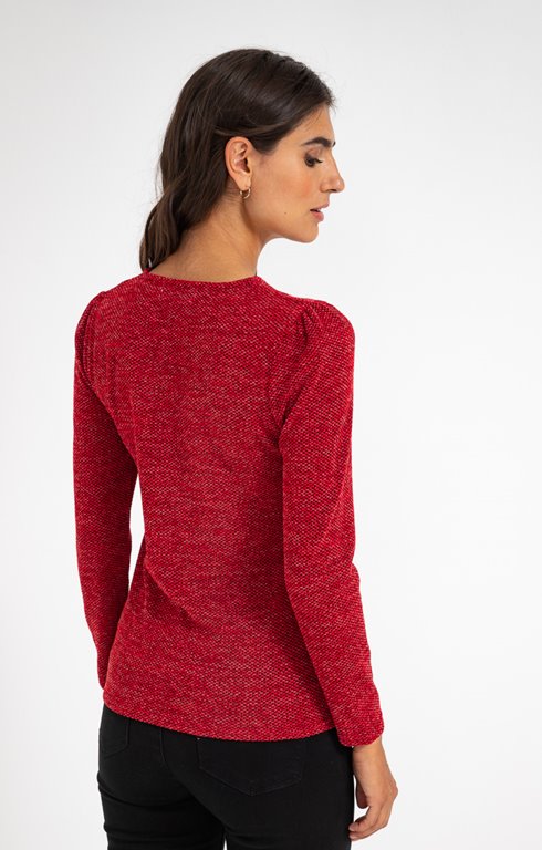 Pull maille fantaisie avec détails col - 20,00€ - Armand Thiery