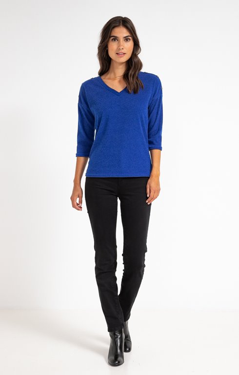 Pull col V et bouton épaule - 15,00€ - Armand Thiery