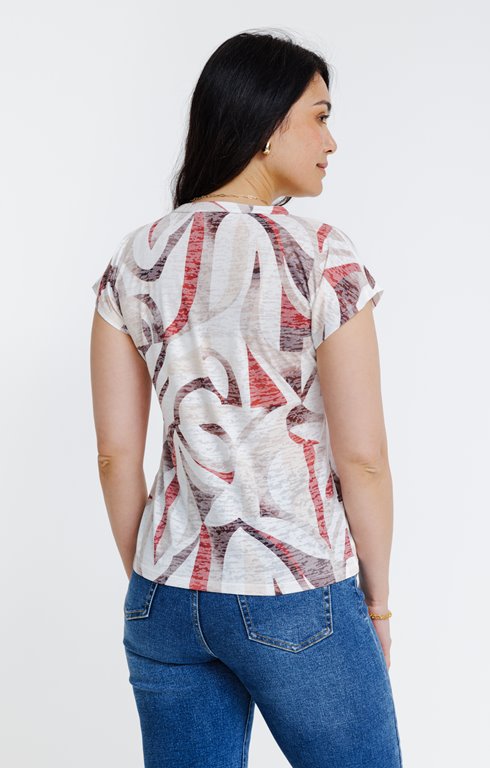 Tee-shirt imprimé manches courtes - coloris ÉCRU - Armand Thiery