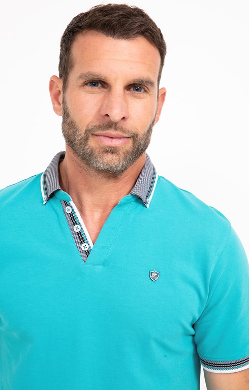 Polo manches courtes FLASH - coloris AQUA - Armand Thiery