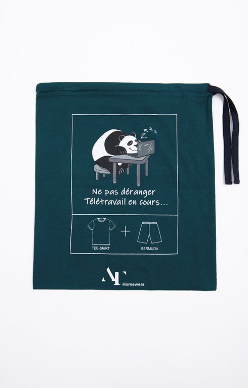 Pyjama court Télétravail en cours - 7,00€ - Armand Thiery